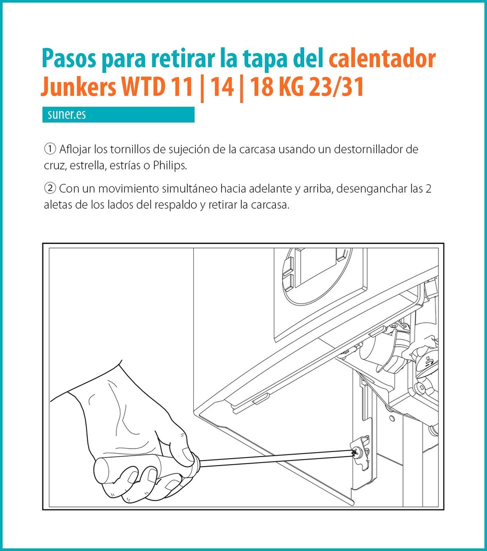 8 pasos para cambiar la membrana de un calentador Junkers